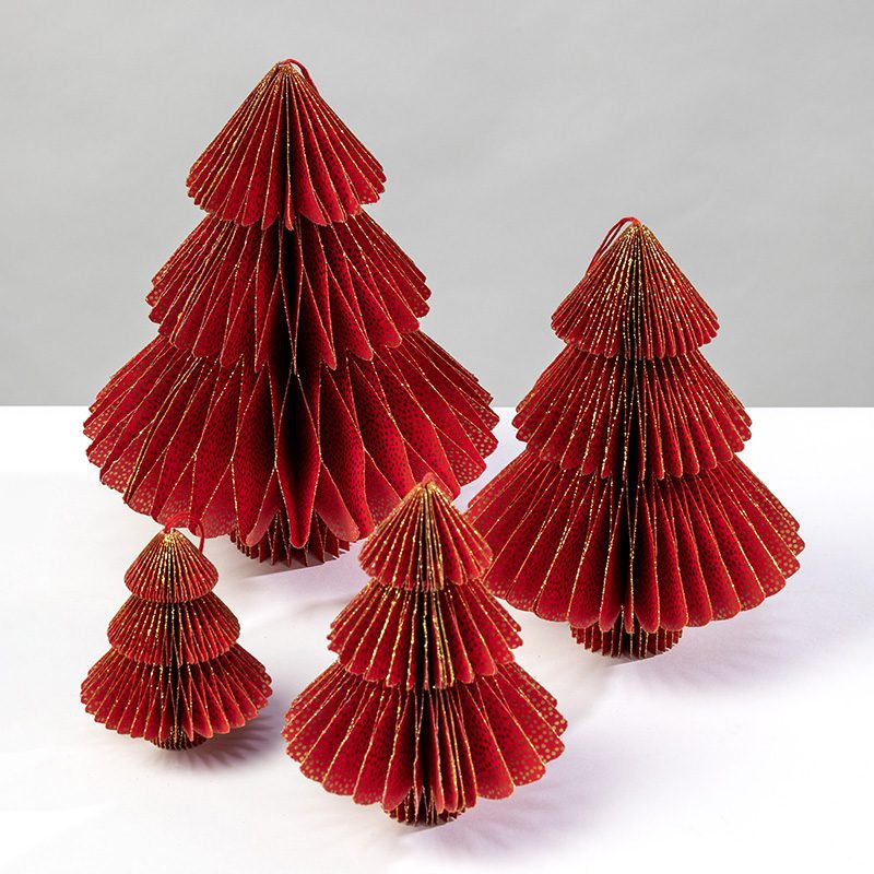 Honeycomb Tree Decorations Red | Globe Enterprise
